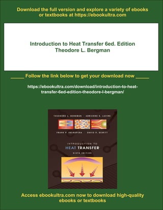 Introduction to Heat Transfer 6ed. Edition Theodore L. Bergman | PDF