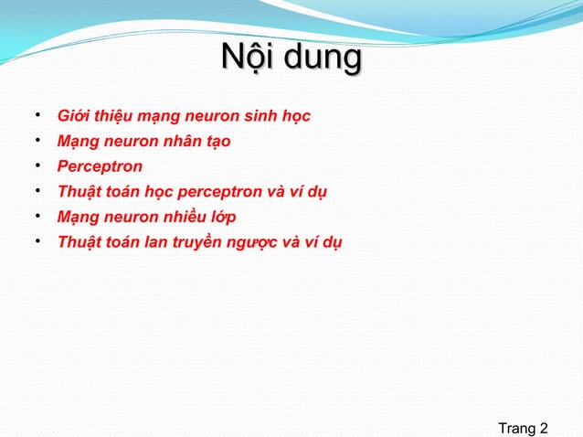 Bài Giảng Mạng Neuron Nhân Tạo - Neural Net | PDF