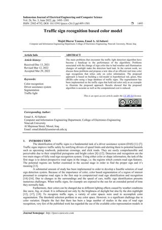Traffic sign recognition based color model | PDF