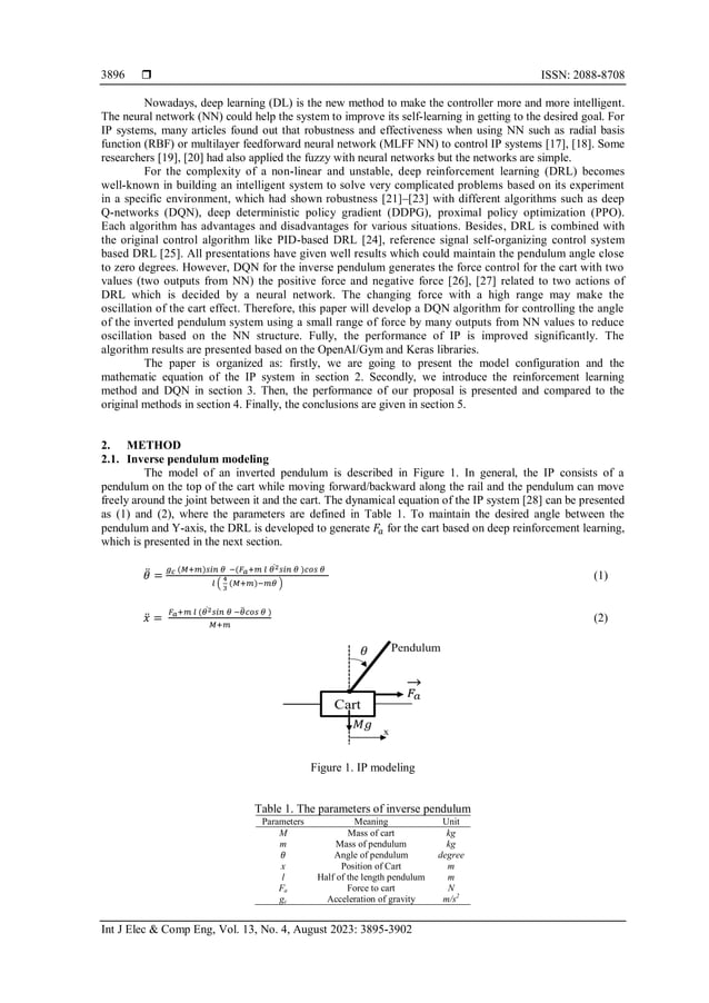 Development of deep reinforcement learning for inverted pendulum | PDF
