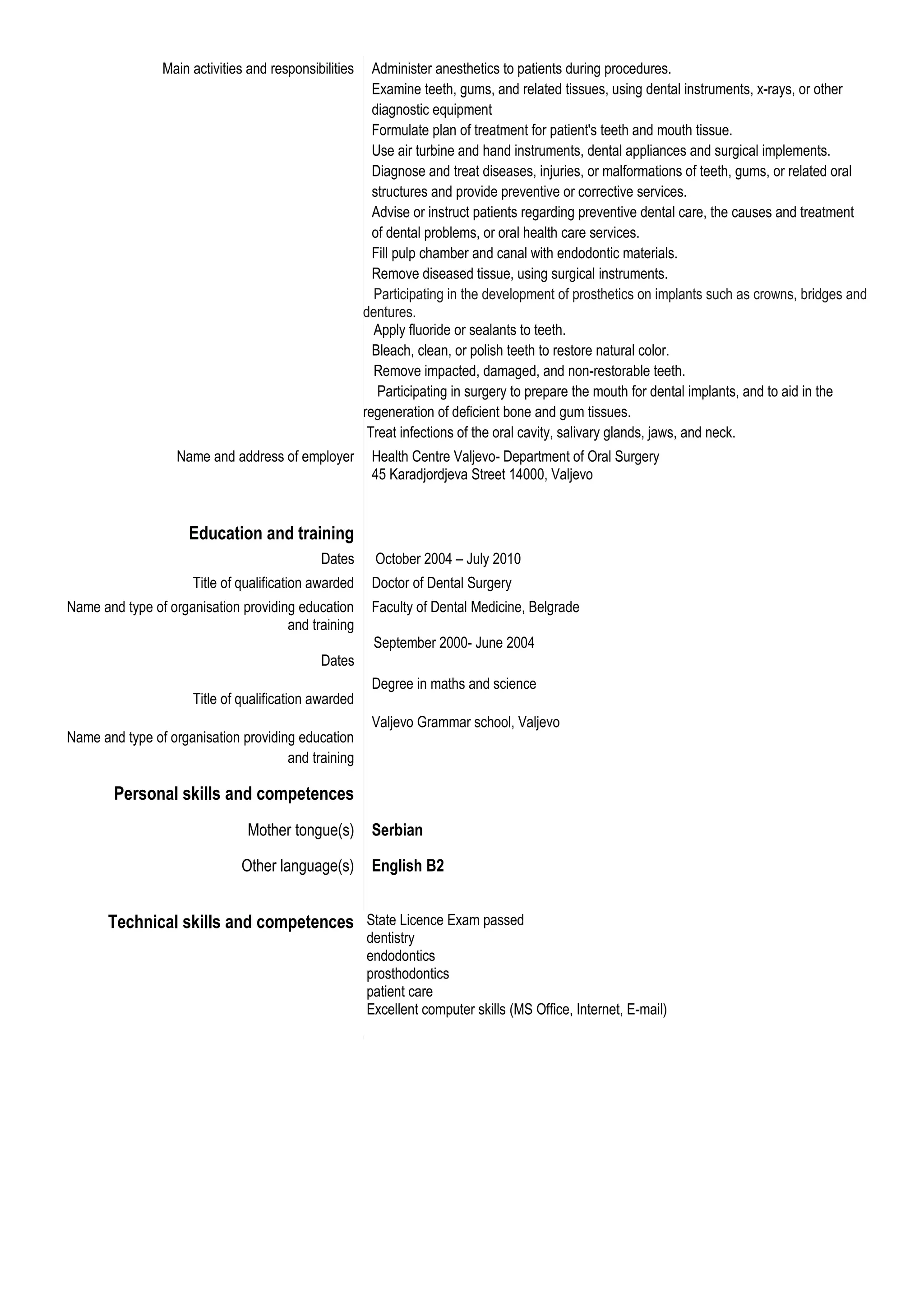 CV Vladimir Divnic | DOC