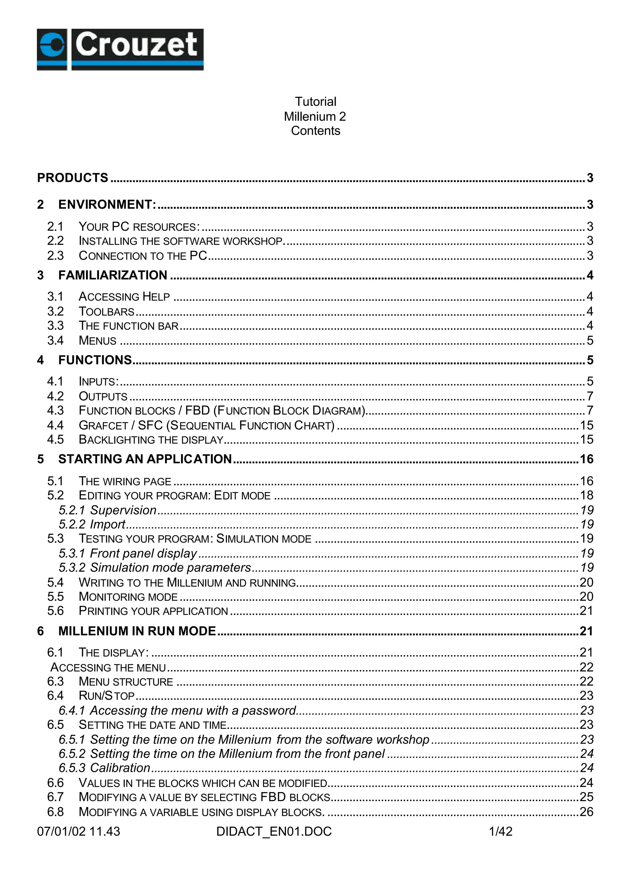 Manual de programacion PLC Crouzet Millenium | PDF