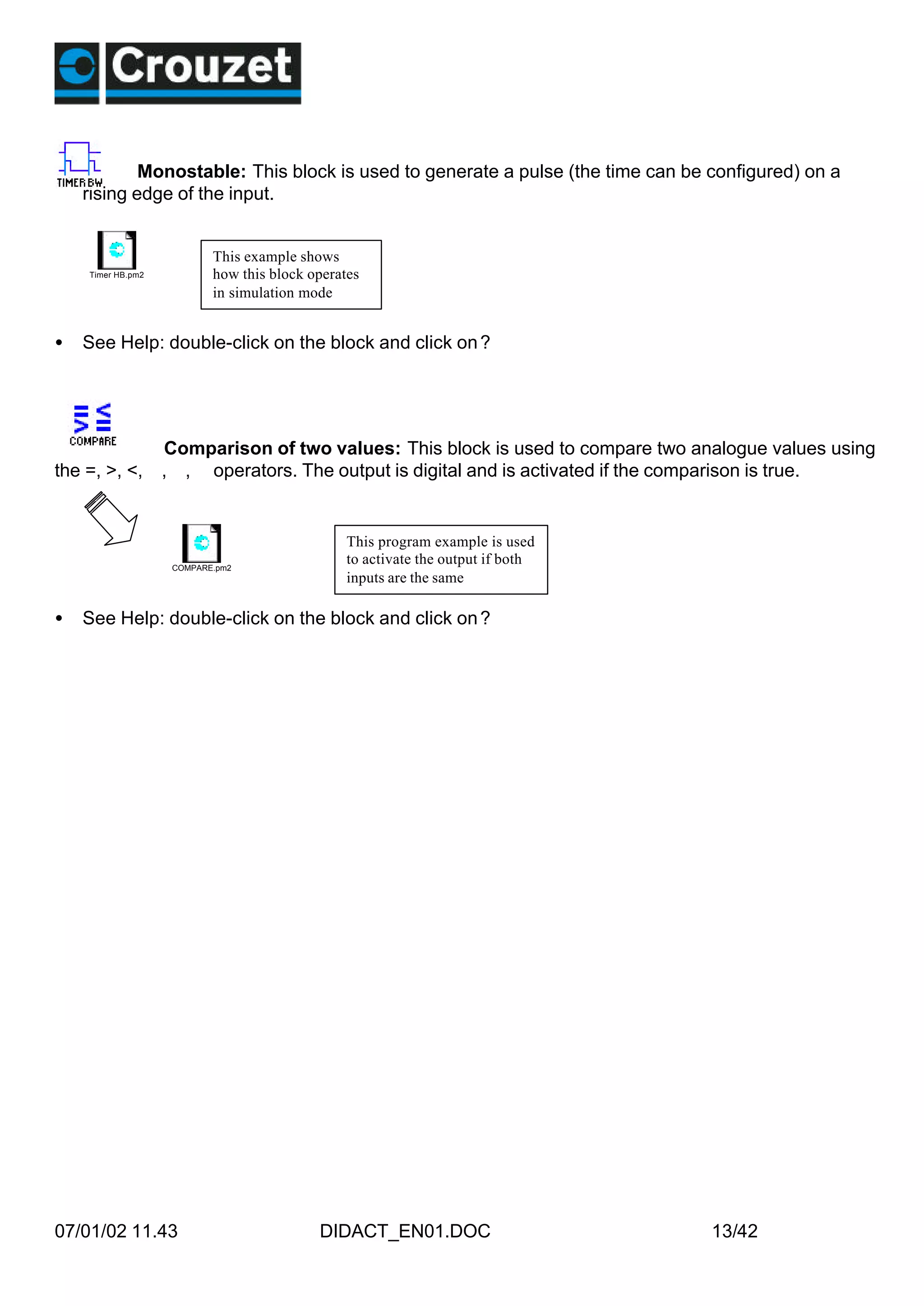 Manual de programacion PLC Crouzet Millenium | PDF