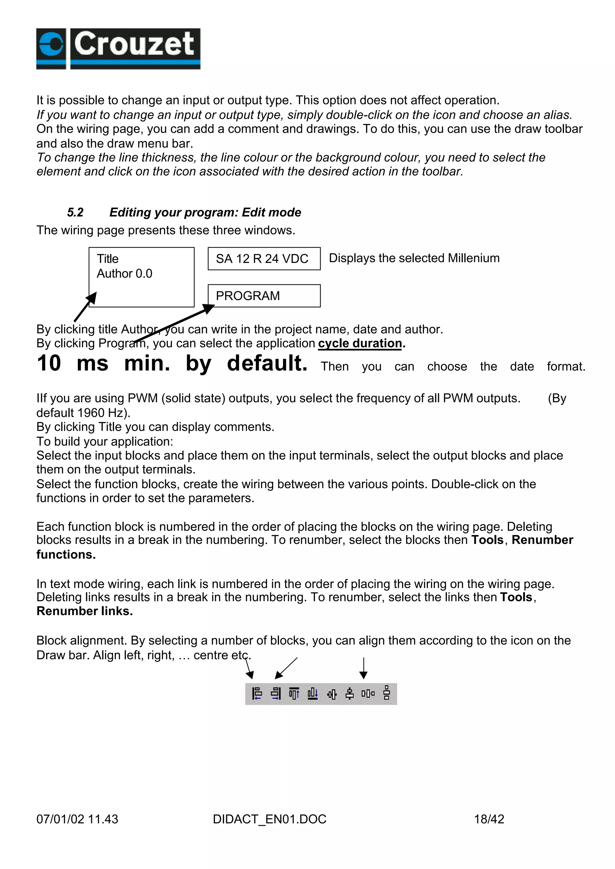 Manual de programacion PLC Crouzet Millenium | PDF