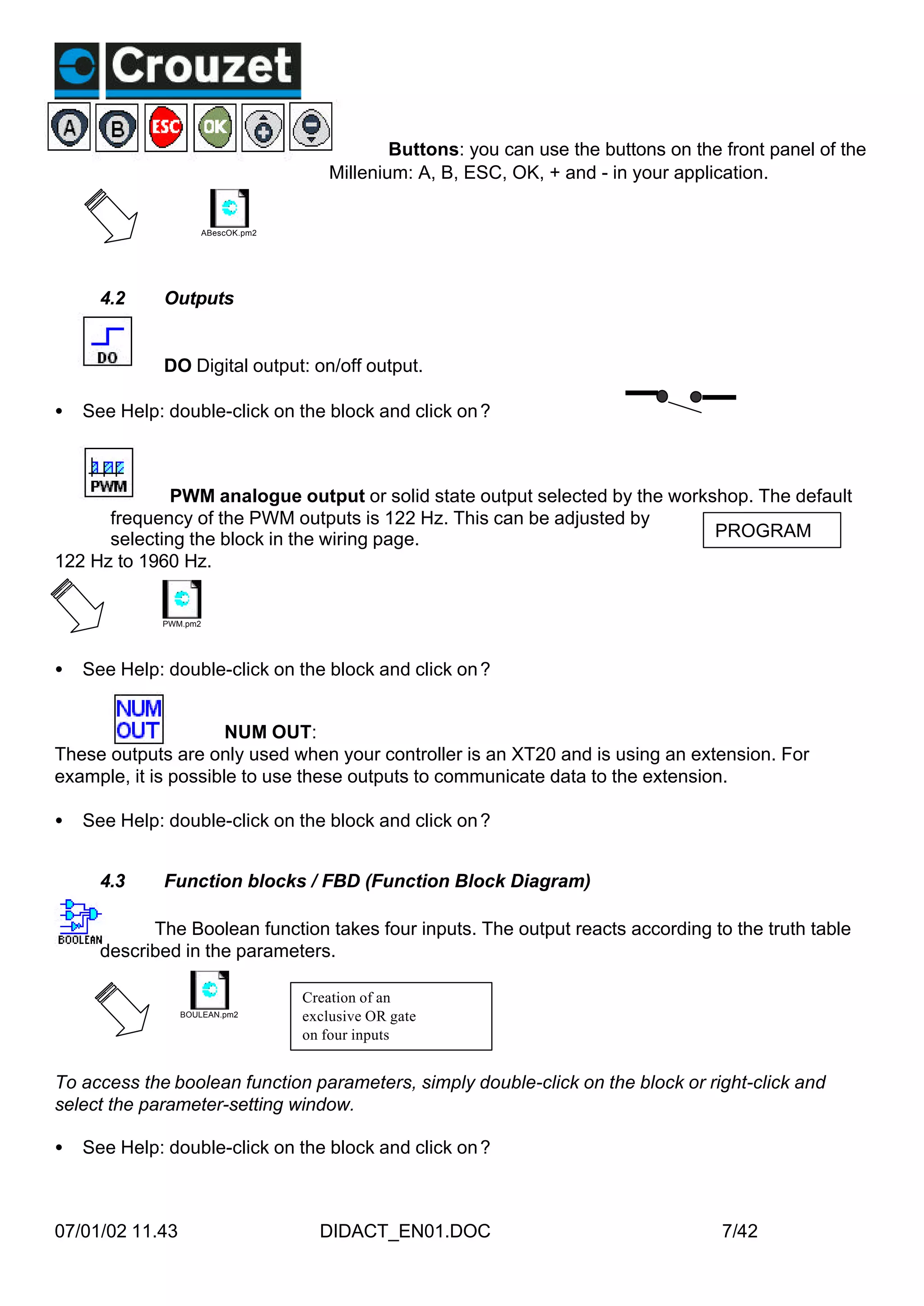 Manual de programacion PLC Crouzet Millenium | PDF