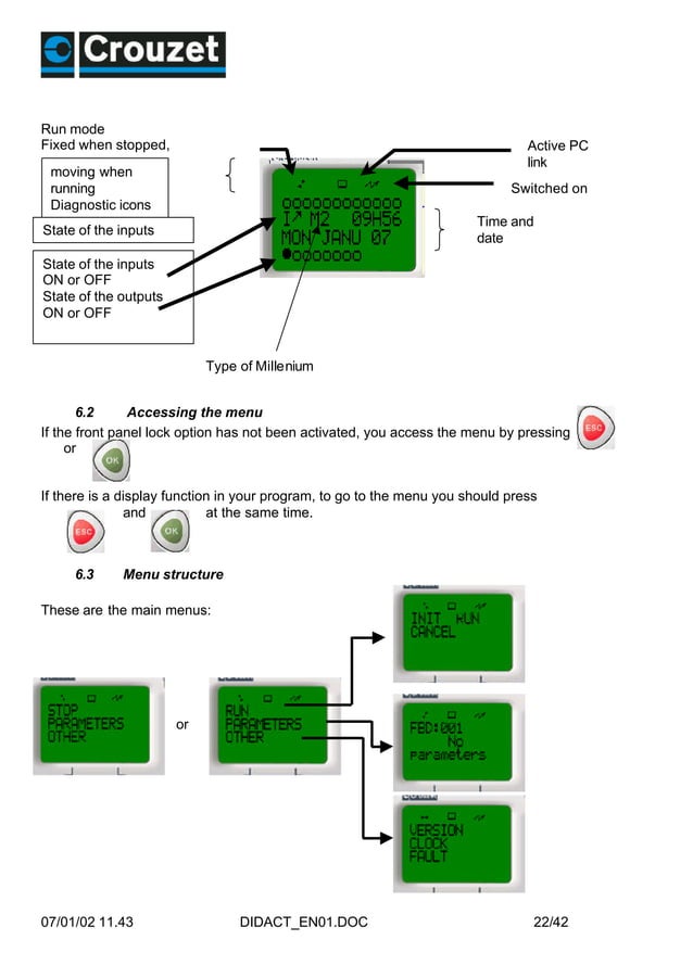 Manual de programacion PLC Crouzet Millenium | PDF