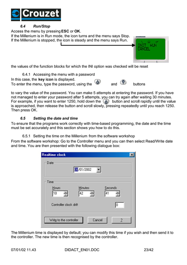 Manual de programacion PLC Crouzet Millenium | PDF