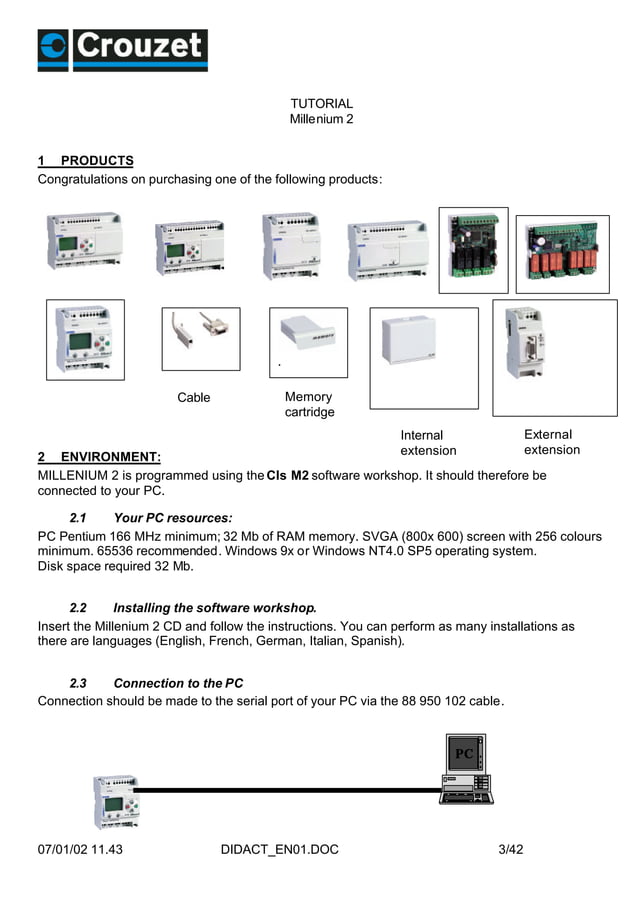 Manual de programacion PLC Crouzet Millenium | PDF