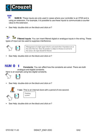 Manual de programacion PLC Crouzet Millenium | PDF
