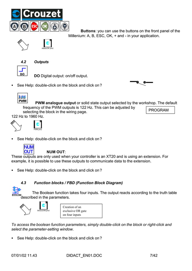 Manual de programacion PLC Crouzet Millenium | PDF