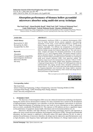 Absorption performance of biomass hollow pyramidal microwave absorber ...