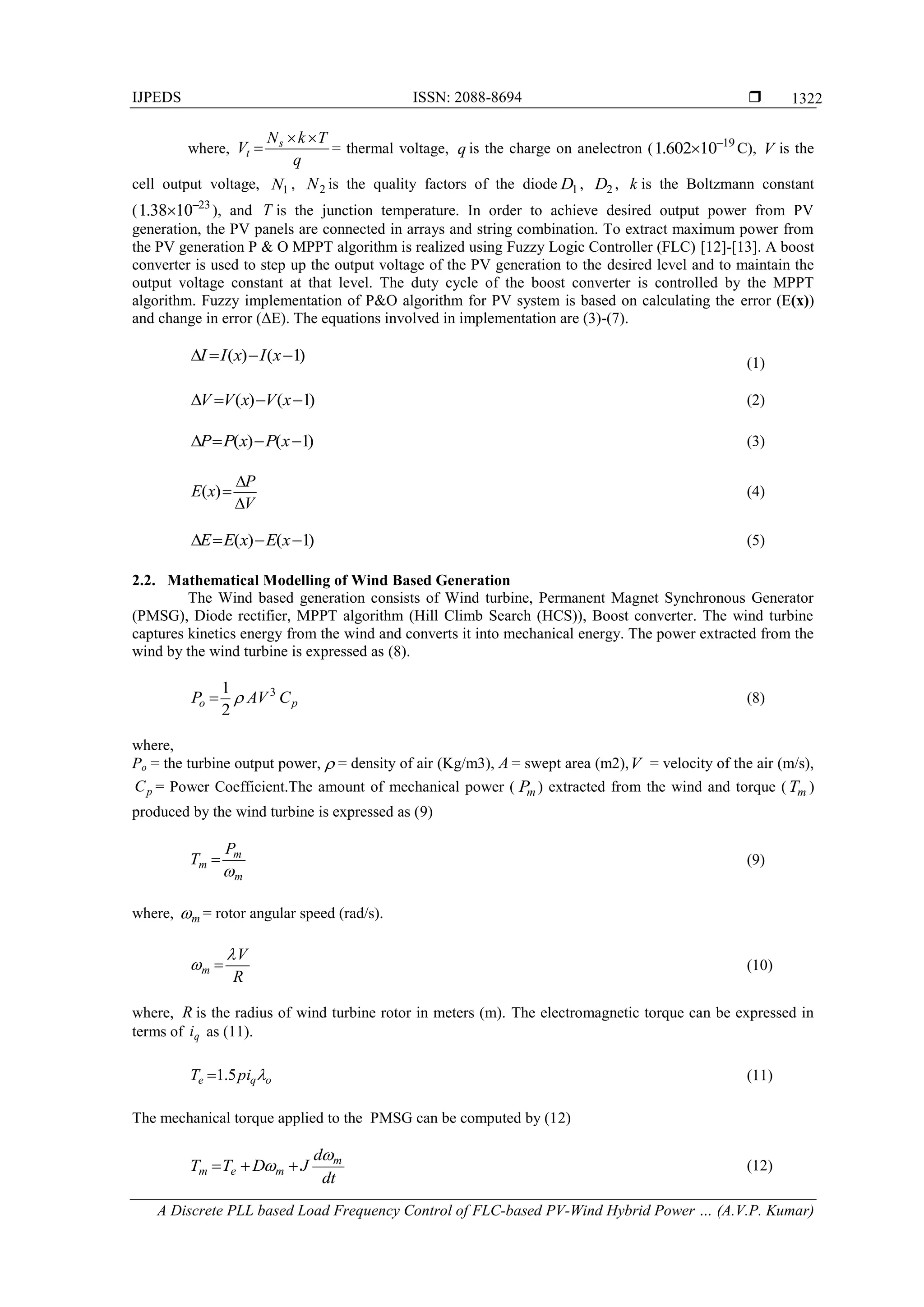 A Discrete PLL Based Load Frequency Control of FLC-Based PV-Wind Hybrid ...