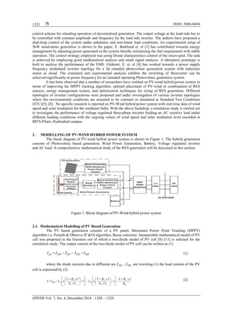 A Discrete PLL Based Load Frequency Control of FLC-Based PV-Wind Hybrid Power System with Real ...
