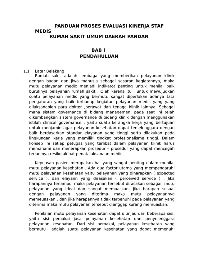 312995667 panduan-proses-evaluasi-kinerja-staf-medis | PDF