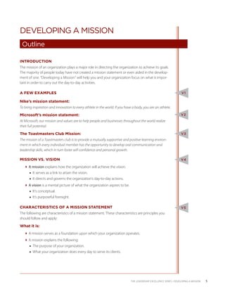 Developing a Mission (PDF) | PDF