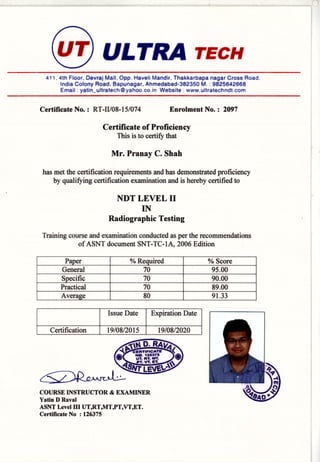 ASNT Level-II in Radiographic Testing | PDF