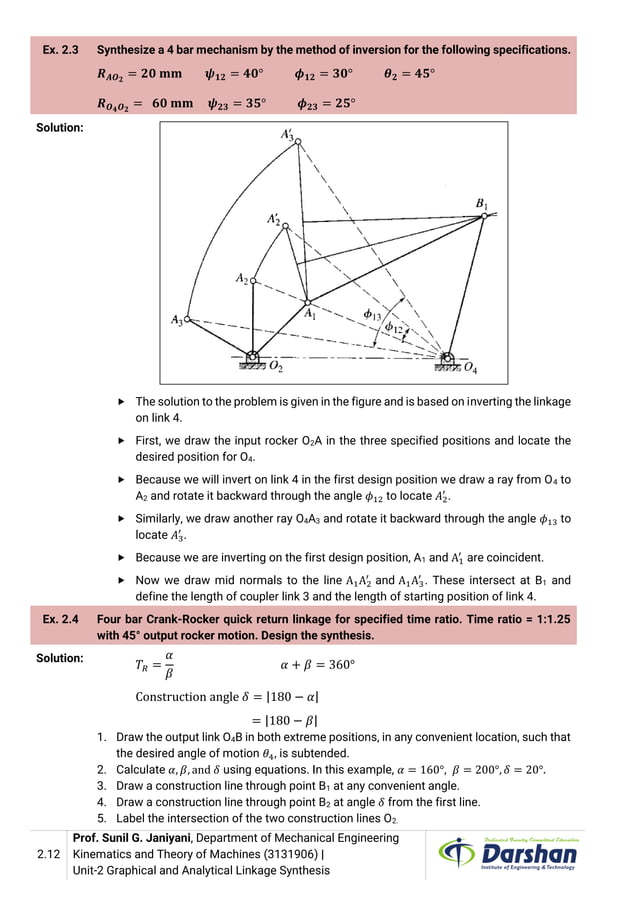 3131906 - GRAPHICAL AND ANALYTICAL LINKAGE SYNTHESIS | PDF