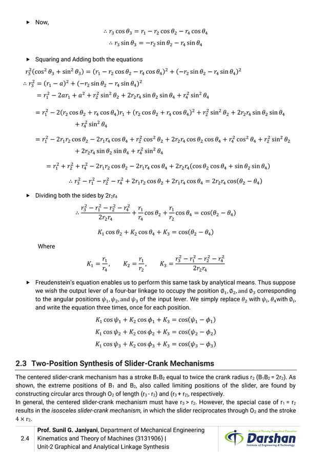 3131906 - GRAPHICAL AND ANALYTICAL LINKAGE SYNTHESIS | PDF
