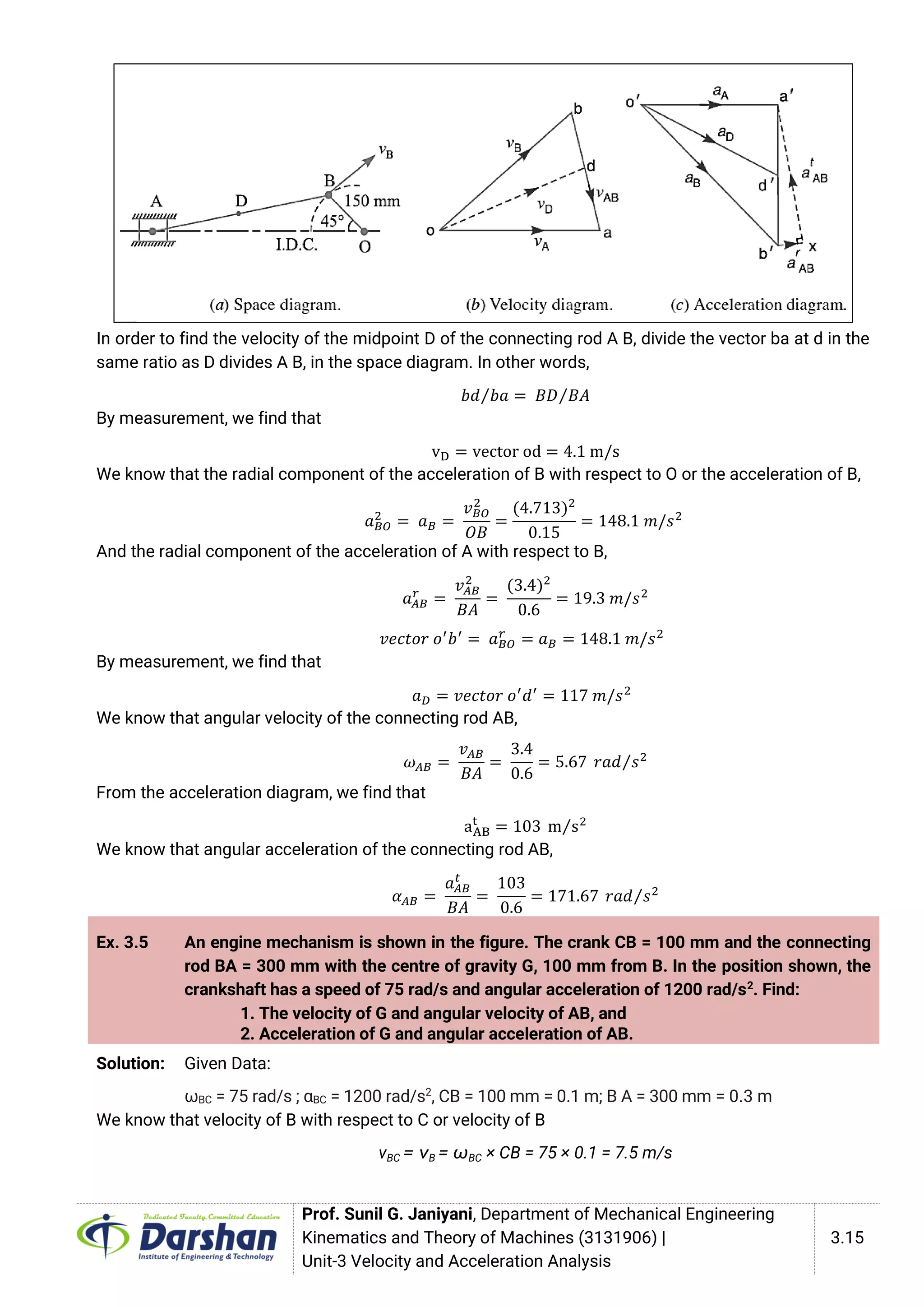 3131906 VELOCITY AND ACCELERATION ANALYSIS | PDF