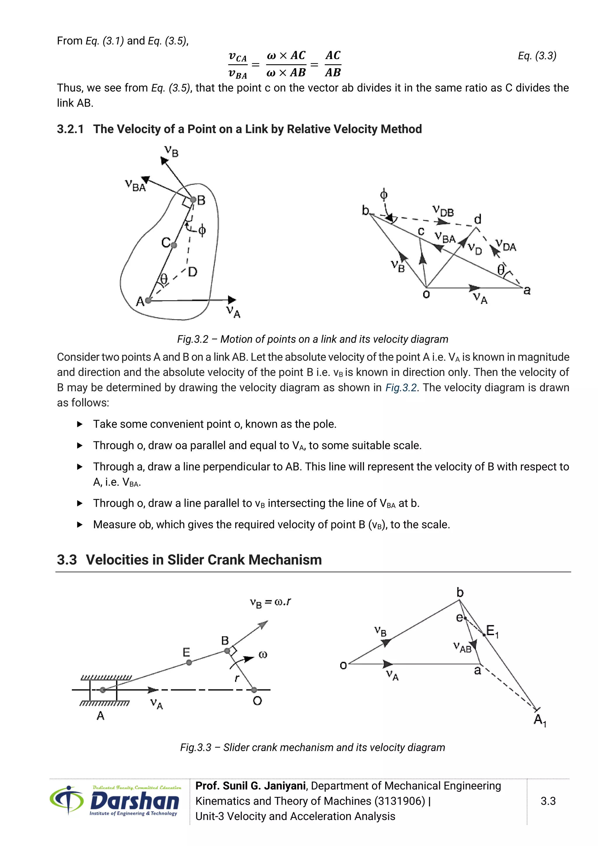 3131906 VELOCITY AND ACCELERATION ANALYSIS | PDF