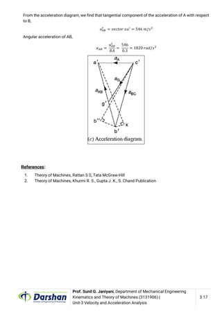 3131906 VELOCITY AND ACCELERATION ANALYSIS | PDF