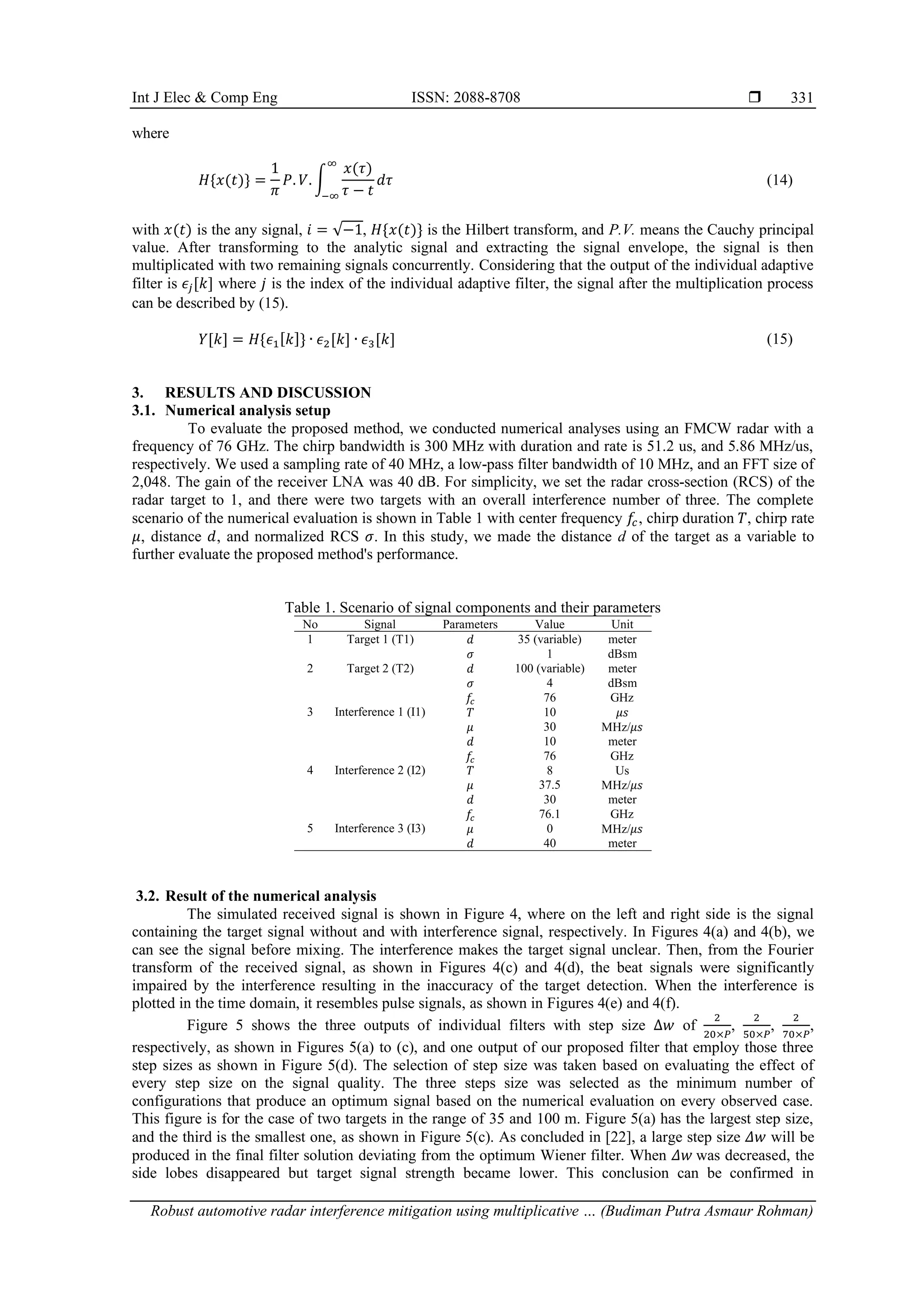 Robust Automotive Radar Interference Mitigation Using Multiplicative Adaptive Filtering And