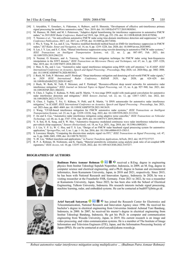 Robust automotive radar interference mitigation using multiplicative ...