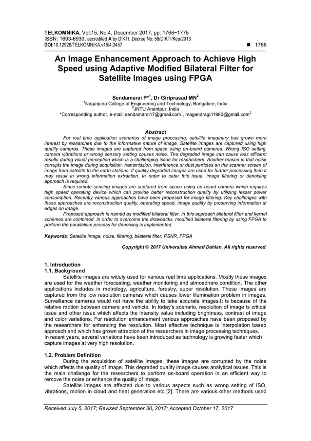 An Image Enhancement Approach to Achieve High Speed using Adaptive Modified Bilateral Filter for ...