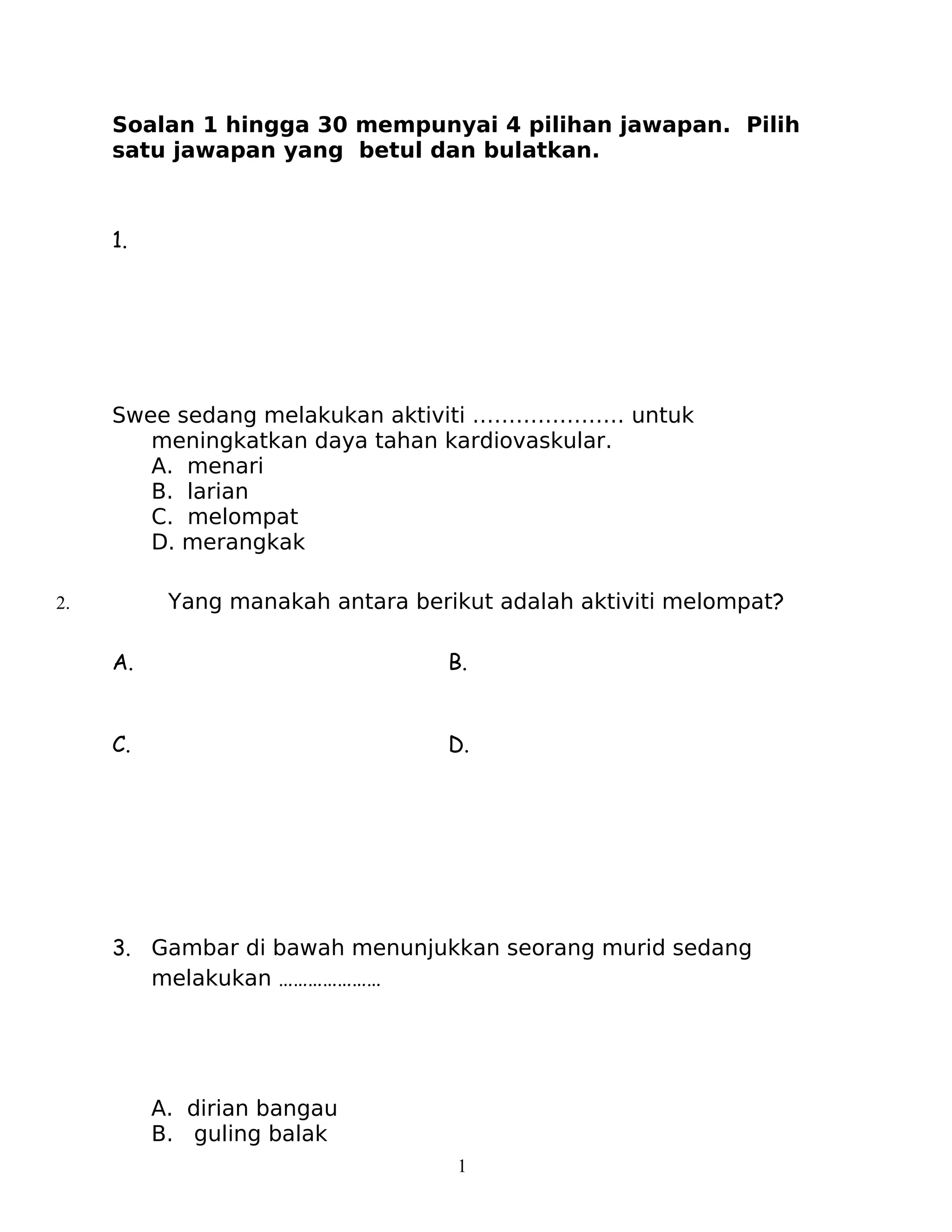 31352477 soalan-pjk-tahun-1 | PDF