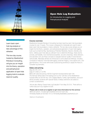 Open hole log evaluation course 2015 | PDF | Geology | Science