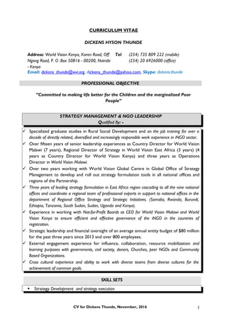 Dickens Thunde CV November, 2016 | DOC
