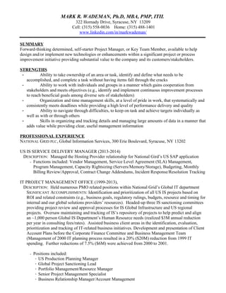 Wademan, Mark - Resume | PDF