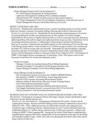 Wademan, Mark - Resume | PDF