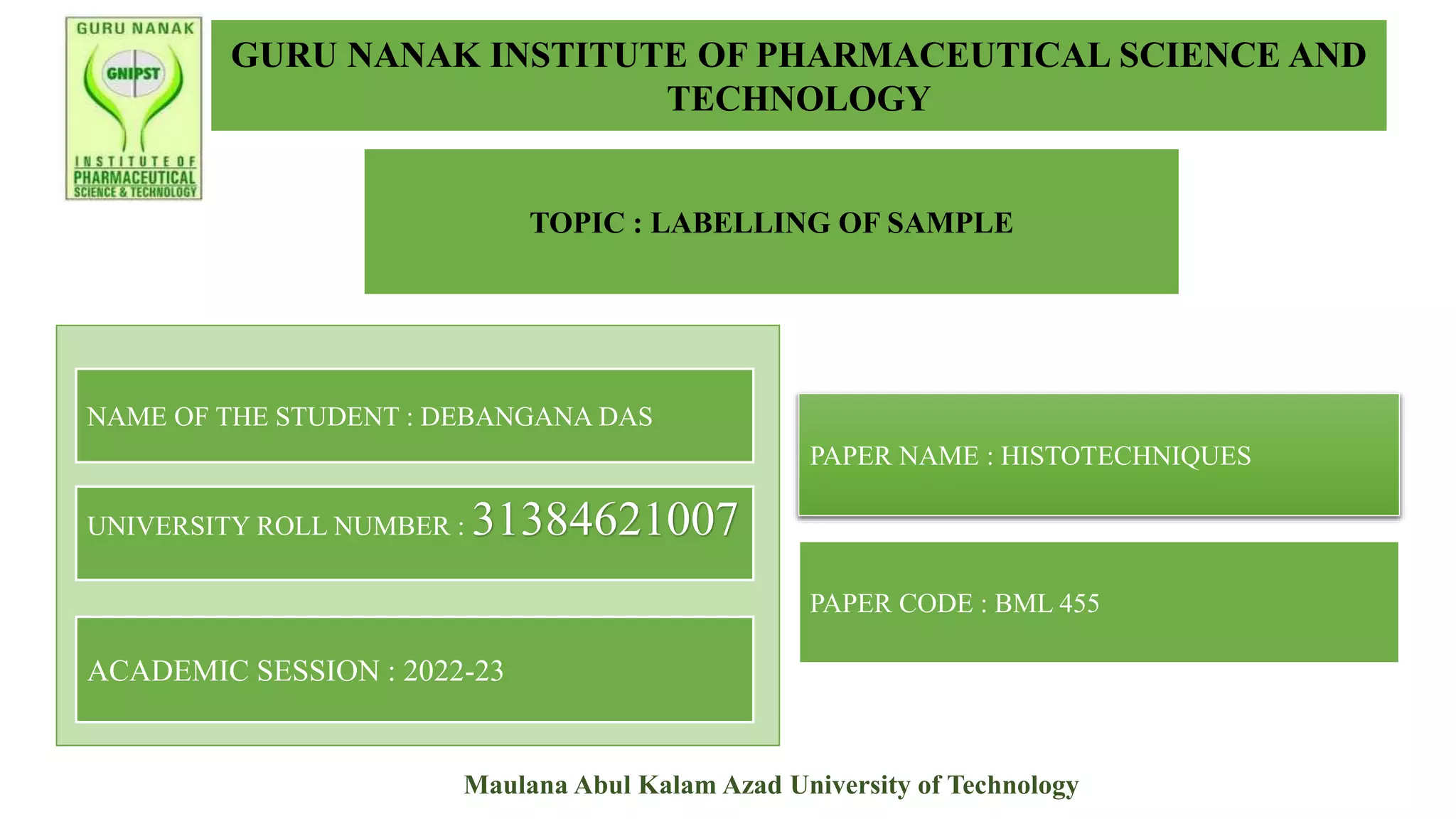 Labelling of samples | PPTX