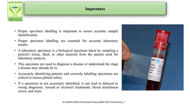 Labelling of samples | PPTX