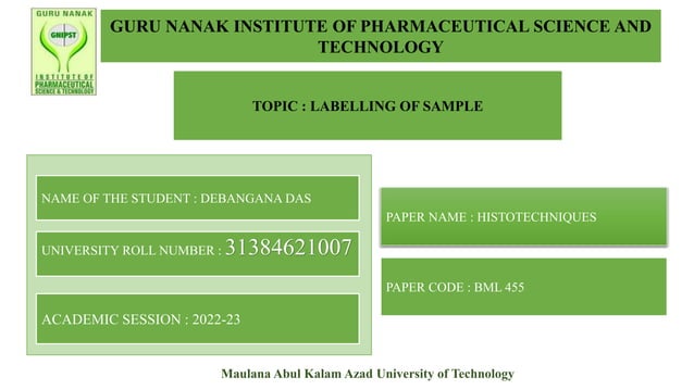 Importance of Sample Labelling | PPT