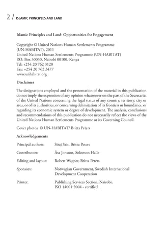 Islamic Principles and Land. Opportunities for Engagement | PDF | Islam ...