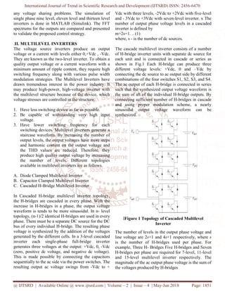 Performance Analysis of Higher Order Cascaded H-Bridge Multilevel Inverters | PDF