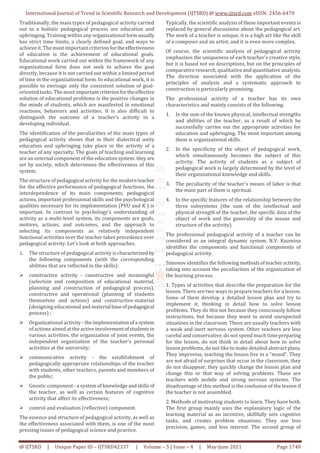 The Concept of Pedagogical Activity and Its Structure Professional Pedagogical Activity, Its ...