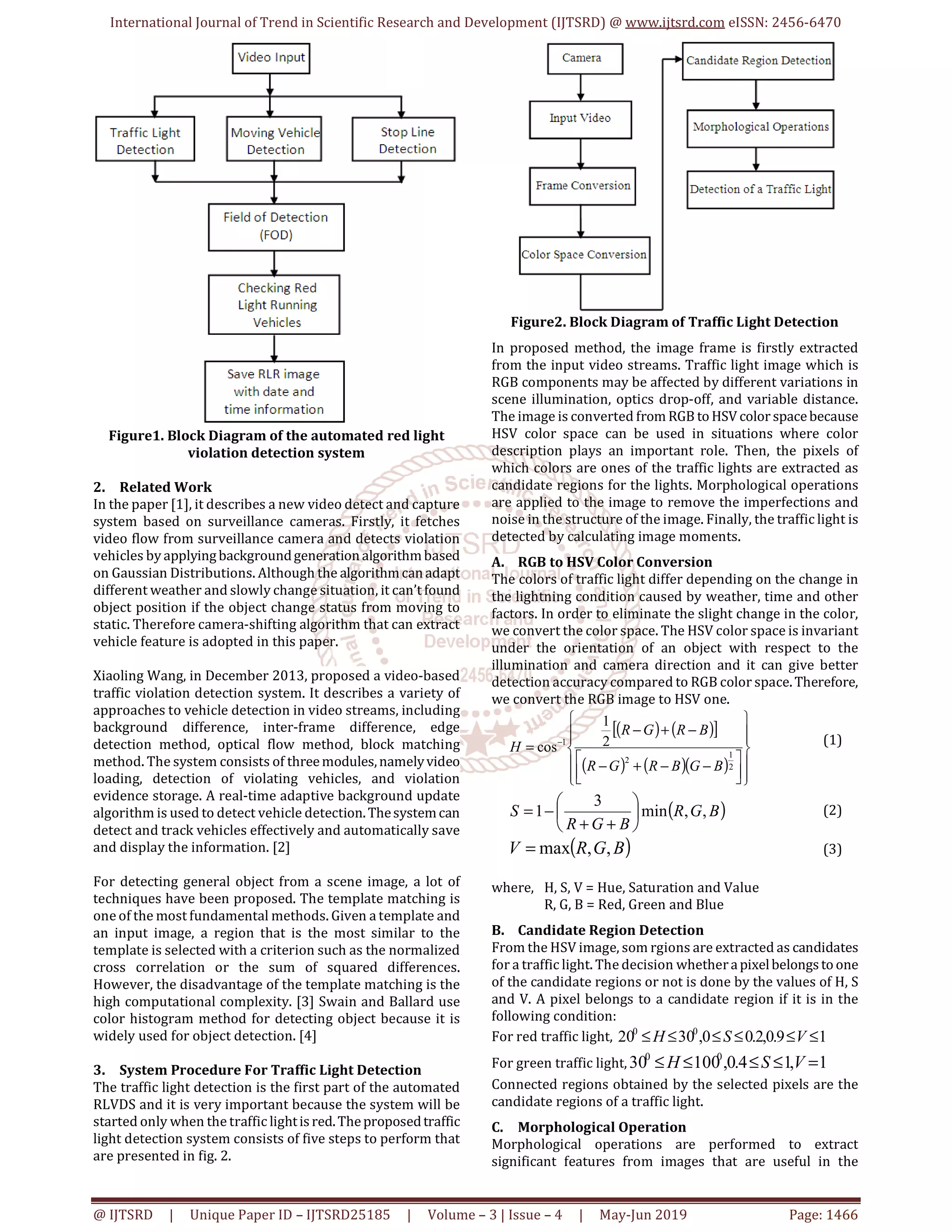 Traffic Light Detection for Red Light Violation System | PDF