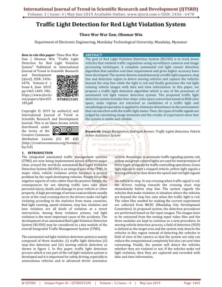 Traffic Light Detection for Red Light Violation System | PDF
