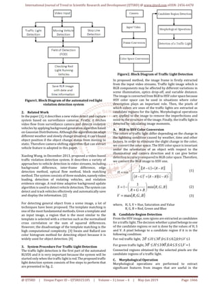 Traffic Light Detection for Red Light Violation System | PDF