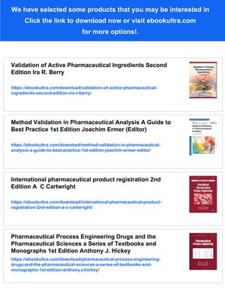 pharmaceutical process validation an international 3rd Edition Robert A ...