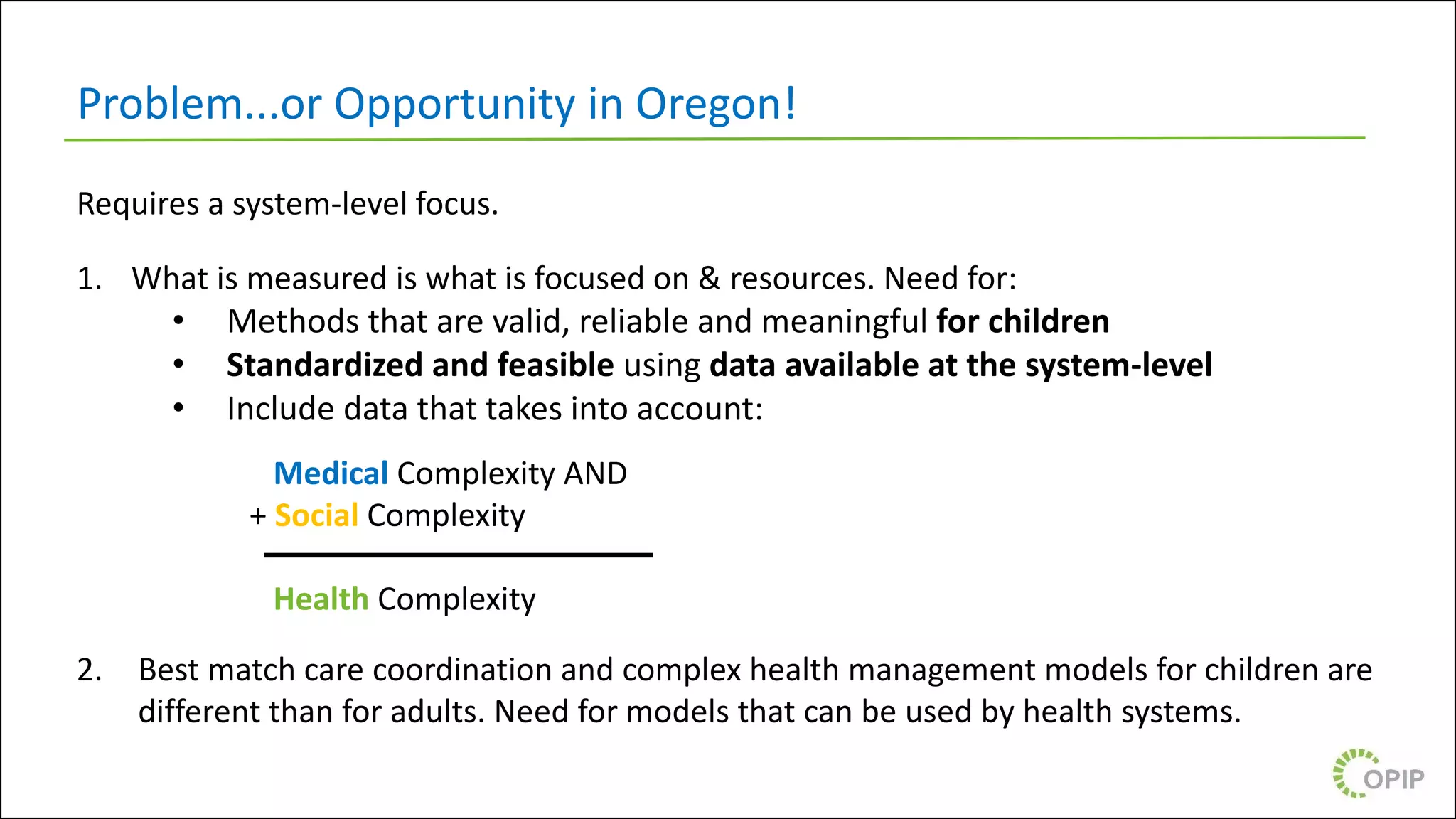 Identifying and Serving Children with Health Complexity: Spotlight on ...