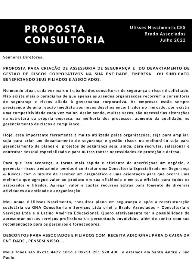 Proposta de Consultoria para 2023 | PDF
