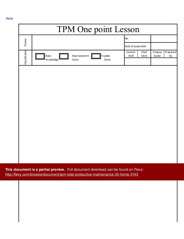TPM (Total Productive Maintenance) - 30 Templates