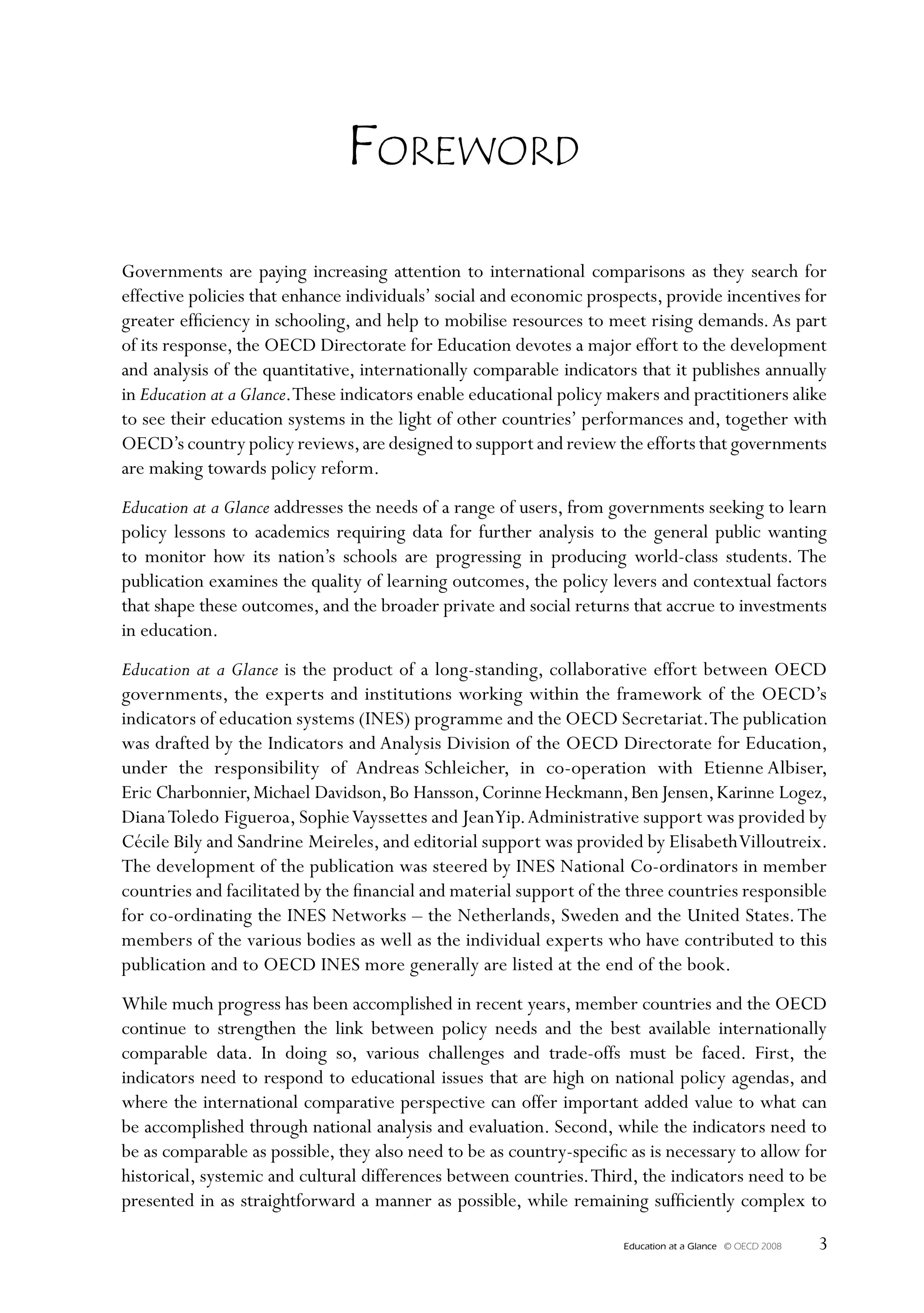 Education at a Glance 2008 OECD Indicators Education at a Glance Oecd ...
