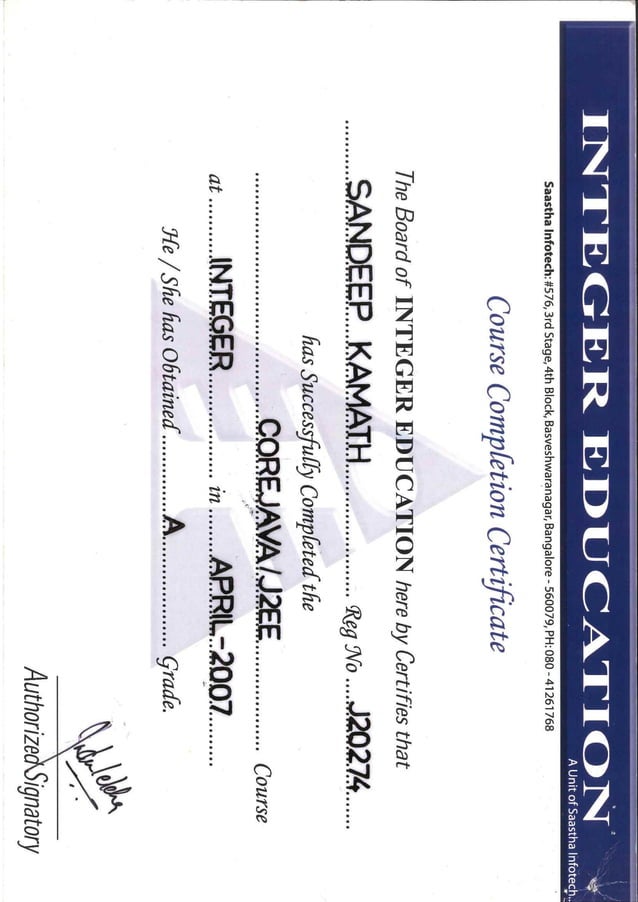 Java Certificate | PDF