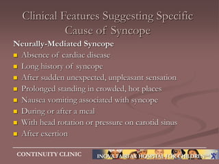 Syncope in Pediatric , diagnosis and management | PPT