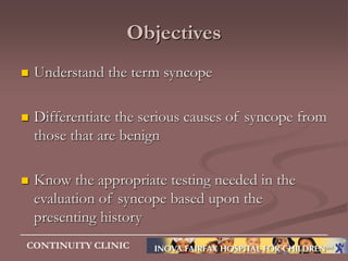 Syncope in Pediatric , diagnosis and management | PPT